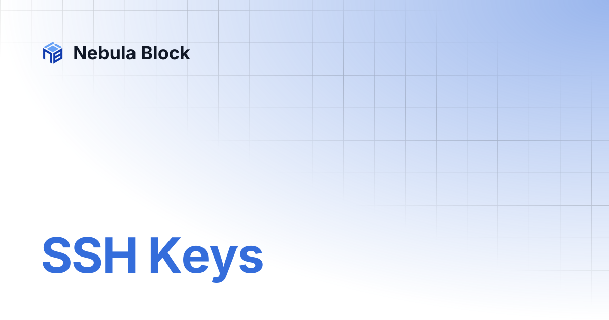 SSH Keys | Nebula Block